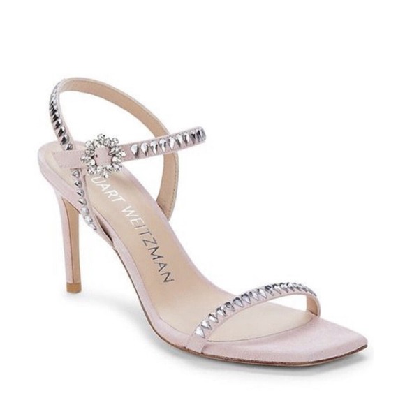 Stuart Weitzman | Shoes | Stuart Weitzman Gem Cut Ankle Strap Heel Sandals Heels Ballet Pink ...